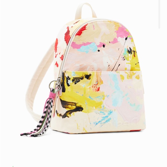 Desigual | Bags | Canvas Paint Splatter Backpack | Poshmark